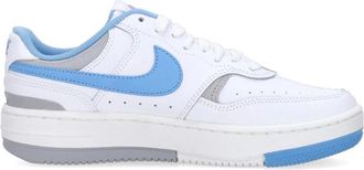 Nike Wei&szlig; Blau Niedriger Schuh mit Besticktem Logo - - Sport - Damen - Wei&szlig; - 38 EU