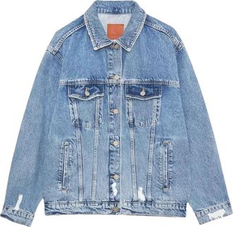 Anine Bing Femme, Vestes, Bleu, Taille: 38 FR Veste en Jean Bleu Style Oversize D&eacute;chir&eacute;