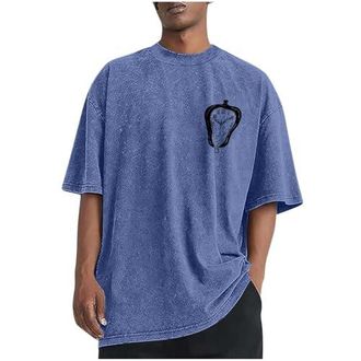 Generic T-shirt d&eacute;contract&eacute; &agrave; manches courtes et col rond pour homme - Style r&eacute;tro - Tendance - L&eacute;ger - Confortable - Respirant - Pour lext&eacute;rieur et le quotid
