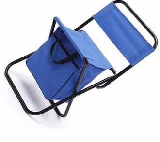 CHICIRIS Tragbarer Angel-Klappstuhl, Starke Tragf&auml;higkeit, Bequem Faltbar f&uuml;r Camping, Angeln, mit Aufbewahrungstasche (Blue)