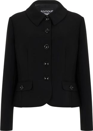 Moschino Femme, Vestes, Noir, Taille: 46 FR &Eacute;l&eacute;gante veste noire avec col classique