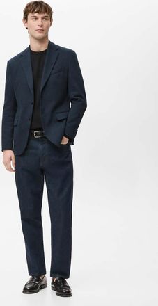 Mango Veste slim fit microstructure bleu marine - Homme - 46 - MANGO MAN