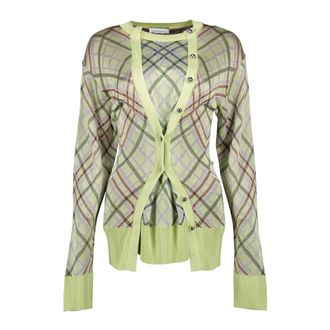 Paco Rabanne Karierte Weste Fr&uuml;hling-Sommer 2025 Frauen - - Knitwear - Damen - Gr&uuml;n - M