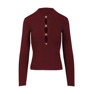 Self Portrait Keyhole Strickoberteil - - Knitwear - Damen - Rot - L