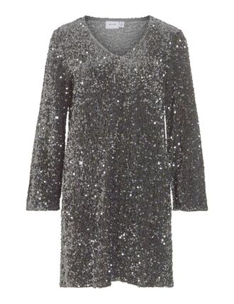 Vila Vifaith V-Neck L/S Sequin Dress/Vol