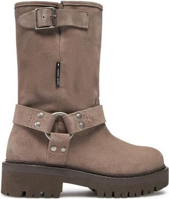 Tommy Jeans Stiefeletten Tjw Urban Biker Boot Suede EN0EN02729 Grau