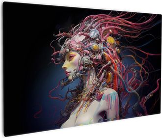 Wallario Leinwandbild Kriegerin der Zukunft - Wandbild 60 x 90 cm: Kunstdruck | Brillante lichtechte Farben | hochauflösend | verzugsfrei