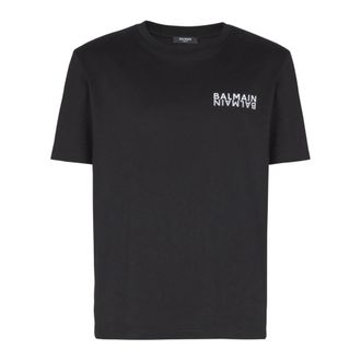 Balmain T-Shirt mit Aufdruck - - Tops - Herren - Schwarzk - S