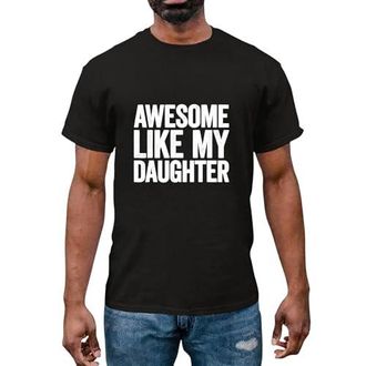 Generic DENGJIAMY T-shirt &agrave; manches courtes pour homme avec col rond et inscription &laquo; Awesome Like My Daughter &raquo;, Noir 04., XXL