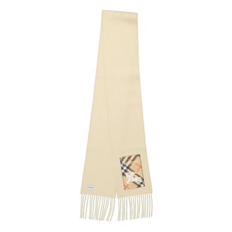 Burberry Kaschmir Fransenschal Fr&uuml;hling-Sommer 2025 - - Accessories - unisex - Beige - ONE SIZE