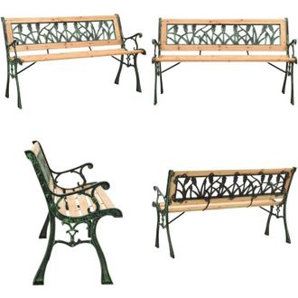vidaXL Vidaxl - Gartenbank 122 cm Gusseisen und Massivholz Tanne - Gartenzubeh&ouml;r - Gartenbank - Holzbank - Outdoor M&ouml;bel - Sitzgelegenheit - Home & Living