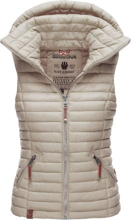 Navahoo Damen Weste Steppweste gesteppt Frühjahr Übergangsweste B696 [B696-Shad-Hellgrau-Gr.XS]