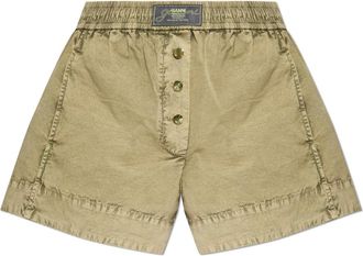 Ganni Femme, Shorts, Vert, Taille: 34 FR Washed Cotton Shorts