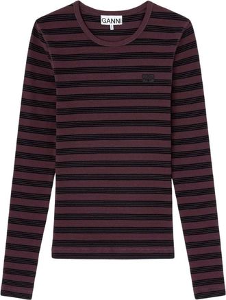 Ganni Femme, Tops, Violet, Taille: 44 FR Long Sleeve Hauts