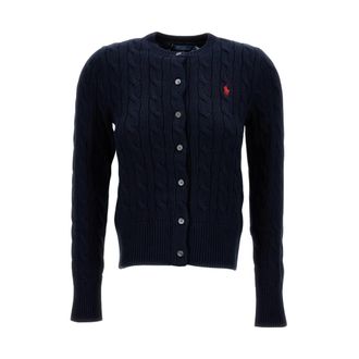 Polo Ralph Lauren Baumwoll-Zopfstrick-Cardigan - - Knitwear - Damen - Blau - L