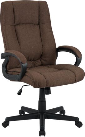 Clp B&uuml;rostuhl ergonomisch mit Rollen und H&ouml;henverstellung, Chefsessel h&ouml;henverstellbar und Wippfunktion, r&uuml;ckenschonend, Drehstuhl Sparta, Farbe:braun