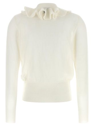 Nude Ruffle Front Cardigan - Cream