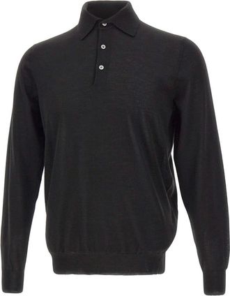 FILIPPO DE LAURENTIIS Homme, Pulls, Noir, Taille: 2XL Polo en laine, soie et cachemire