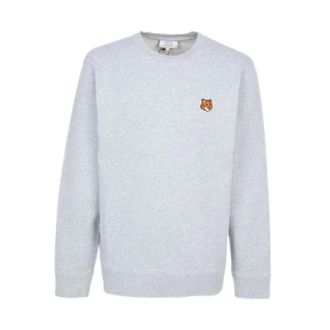 Maison Kitsun&eacute; Homme, Sweatshirts et sweats &agrave; capuche, Gris, Taille: L Fox Head Regular SweaT-shirt