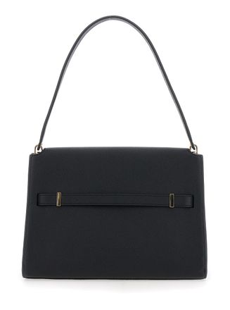 Tory Burch Womens Shoulder Bag Lee Radziwill Black Leather Cow