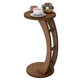 Ohana Ocean Athletics Beistelltisch Holz Beistelltisch C-Form Beistelltisch Kleiner Runder Beistelltisch