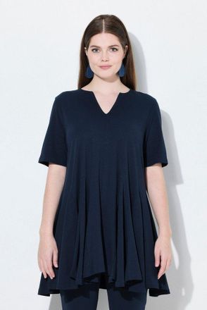 Ulla Popken T-Shirt T-Shirt A-Linie Tunika-Ausschnitt Halbarm