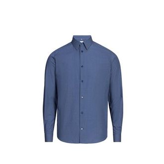 Au Printemps Paris Schlankes Hemd in Baumwolle gedruckt - blau