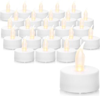 Com-Four 24x LED Teelichter mit 6 Stunden Timmer - kinder- und haustierfreundliche Teelichter - batteriebetriebene Kerzen (24 Stück mit Timer)