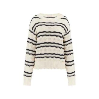 Guess Femme, Pulls, Blanc, Taille: 42 FR Maille ras du cou