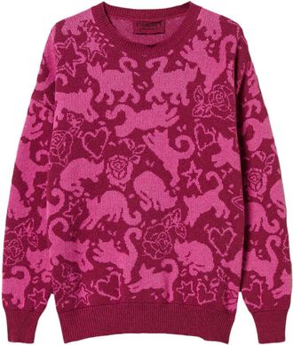 Twin-Set Pullover mit Jacquardmuster - Rosa
