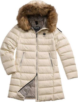 Blauer Knielanger Mantel - Grau