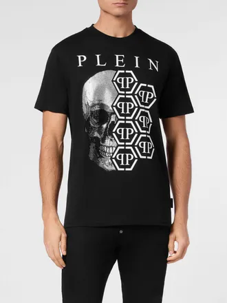 Philipp Plein T-shirt slim fit en coton avec imprim&eacute; Skull et monogramme