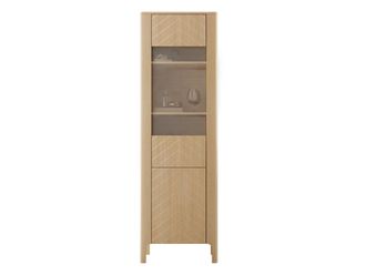 Mirjan24 Vitrine Mirkosa MM04 mit 5 F&auml;cher, ged&auml;mpftem Schlie&szlig;system, Wohnzimmerschrank, Highboard, Vitrinenschrank (Vicenza Eiche, ohne Beleuchtung)