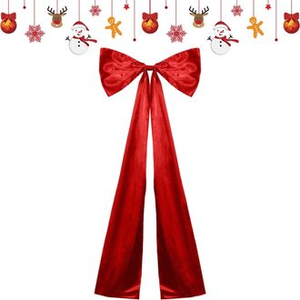 Generic Gro&szlig;e Weihnachtsschleifen - 114 x 46 cm gro&szlig; und festlich - Festliche Schleifen f&uuml;r Weihnachtsbaum | f&uuml;r Eingang, Fenster, Wohnzimmer, Garten, Treppe,