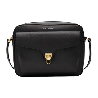 Coccinelle Femme, Sacs, Noir, Taille: ONE Size Sac Bandoulière en Cuir Noir