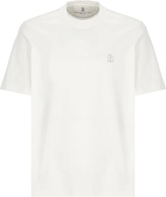 Brunello Cucinelli Homme, Tops, Blanc, Taille: M T-shirts et Polos Blancs