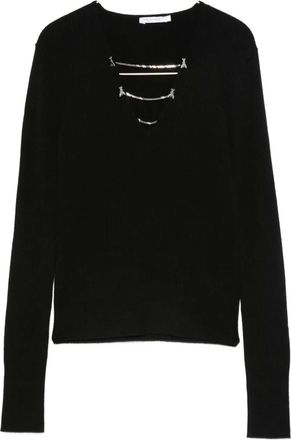 Patrizia Pepe pull à col v - Noir