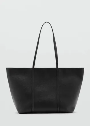 Mango Sac cabas anse double noir - Femme - Taille unique - MANGO