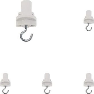 SLV 3P.-Adapter mit Haken f&uuml;r S-TRACK 3P.-Schiene, verkehrswei&szlig;, Wei&szlig; (Packung mit 5)