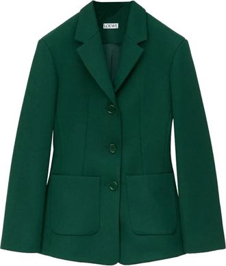 Loewe Femme, Vestes, Vert, Taille: 36 FR Wool Jacket