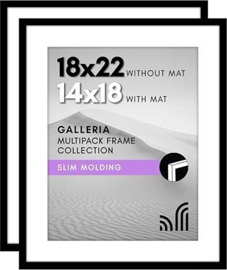 Americanflat Galleria Collection Lot de 2 cadres photo 45,7 x 55,9 cm en plexiglas poli - Utilisation comme passe-partout ou 45,7 x 55,9 cm sans passe-partout - D&eacute;