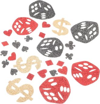 Artibetter DOITOOL Glitzer Poker W&uuml;rfel Konfetti aus Geruchlosem Vliesstoff Funkelnde Tischdeko f&uuml;r Themenparty Glitternde Partystreuung f&uuml;r Geburtstag Junggesel