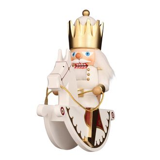Christian Ulbricht Nussknacker Reiterlein K&ouml;nig wei&szlig;/Gold - 25,5 cm