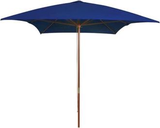 vidaXL Parasol de jardin avec mât en bois bleu 200x300 cm