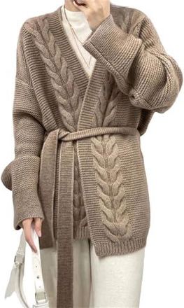 Generic Cardigan dhiver 100 % cachemire pour femme, Camel, S