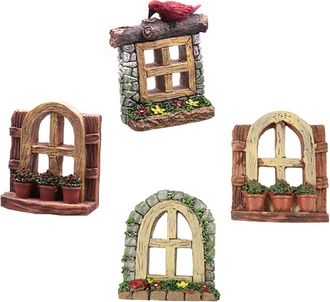 Cabilock Zubehör Feengarten Fairy Windows GNOME Fee Garten Fenster Künstliche Fenster Ornament GNOME Hause Dekoration Harz Landschaft Hof Kunst Garten Skulptur