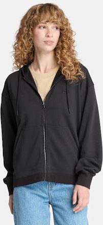 Timberland Exeter Loopback-Hoodie mit durchgehendem Reißverschluss für Damen in Schwarz, Damen, Schwarz, Größe