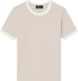 A.P.C. A.p.c., Femme, Tops, Beige, Taille: 42 FR Ringer Crop T-shirt