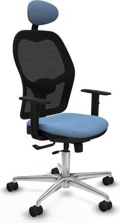 Piqueras y Crespo Ergonomischer Stuhl mit 1D-Armen, h&ouml;henverstellbare Lendenwirbelst&uuml;tze und festes Kopfteil, ausgestattet mit Syncro/Traslack und injiziertem Schaumsto