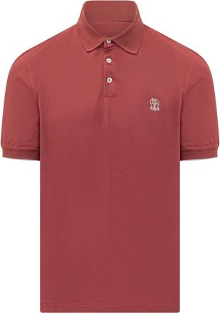 Brunello Cucinelli Homme, Tops, Rouge, Taille: XL Polo en Piqu&eacute;